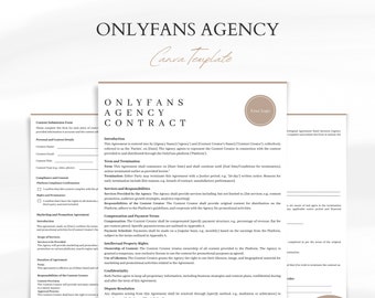 Onlyfans Agency Contract Management Agency Model Contract - Etsy