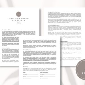 Dog Boarding Liability Waiver Editable Consent Form for Kennels ...