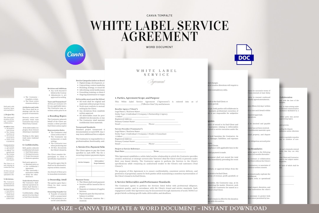 White Label Service Agreement Template for Agencies, Designers, and ...