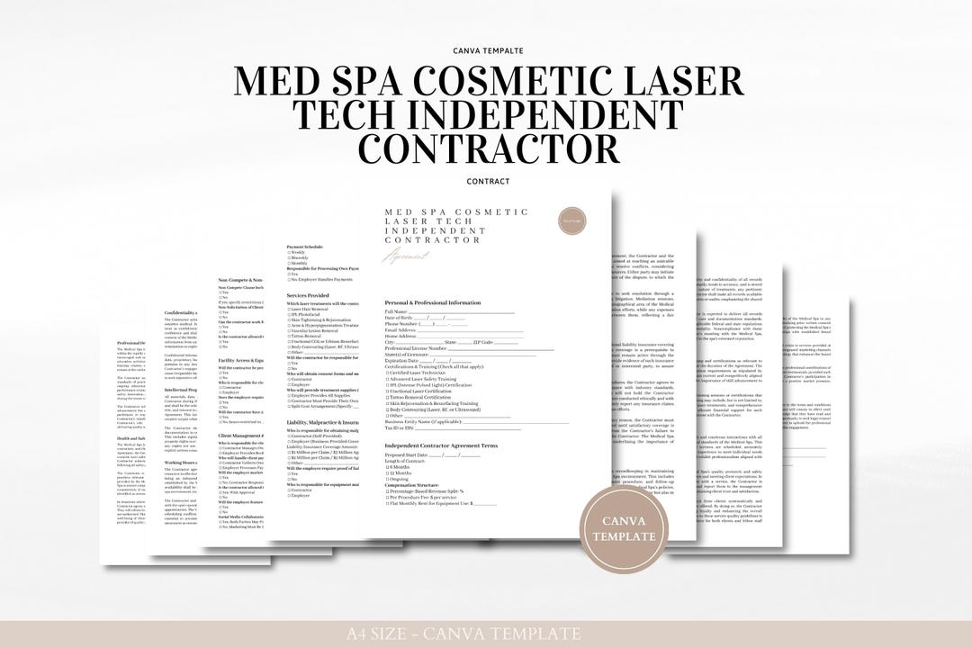 Medical Spa Contract Template | Cosmetic Laser Tech Independent ...