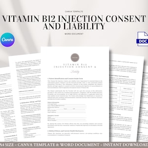Vitamin B12 Injection Consent and Liability Waiver Form Template for ...