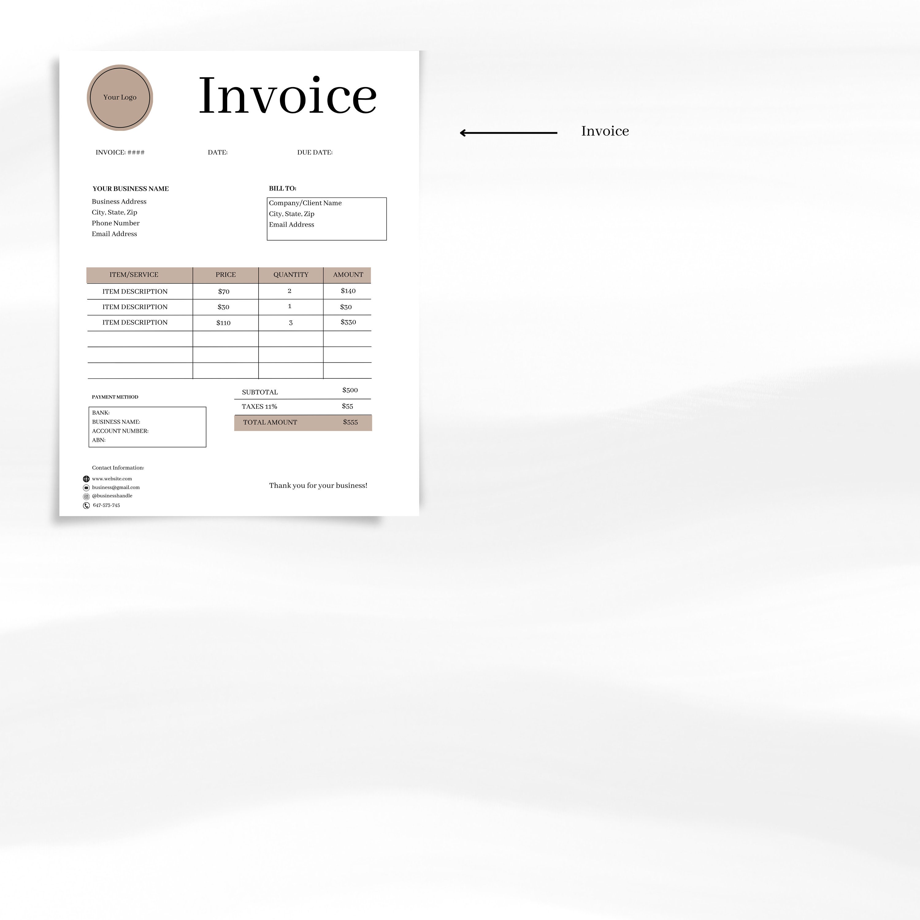 Party Planning Form and Bonus Invoice Template Customizable Canva ...