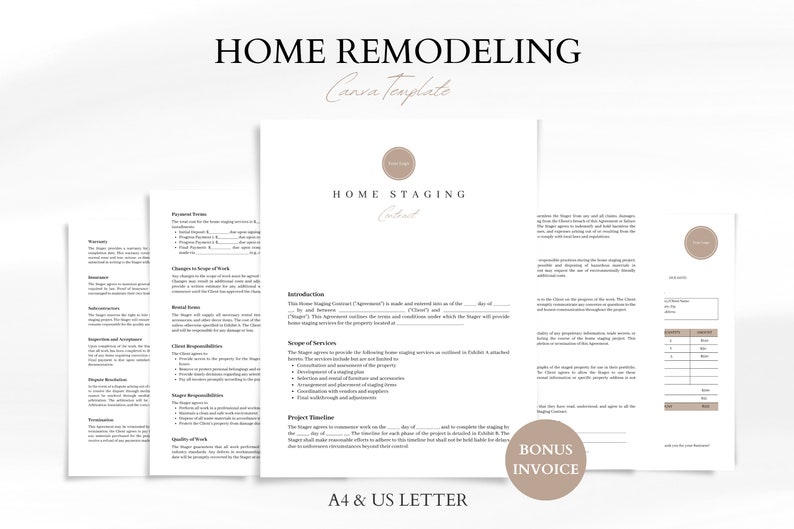Home Staging Contract Template Professional and Customizable Agreement ...