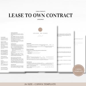 Lease to Own Agreement Template - Professional Contract for Property ...