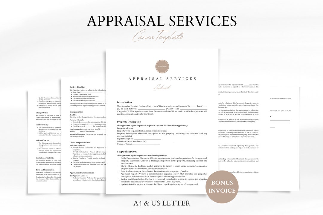 Appraisal Services Contract Template Professional Agreement for ...
