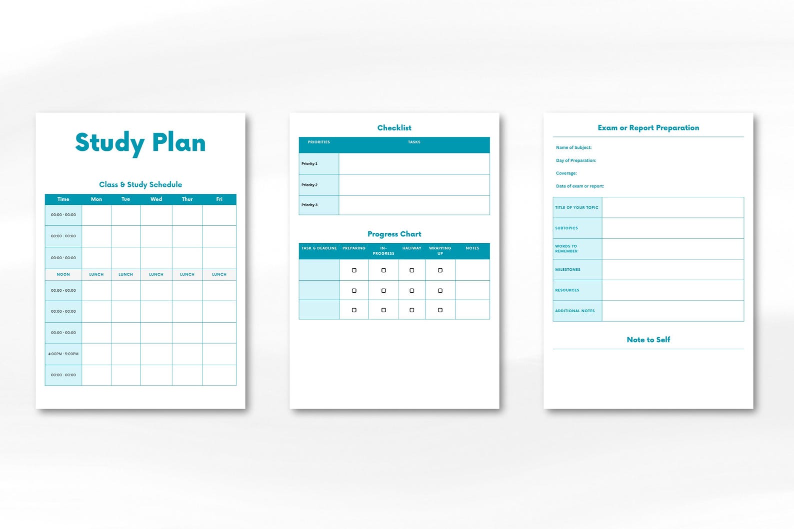 Printable Study Plan Template PDF Download Organize Your Study Schedule ...