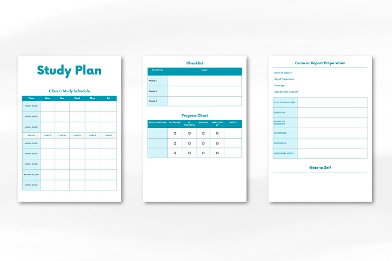 Printable Study Plan Template PDF Download Organize Your Study Schedule ...