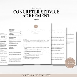 Concreter Service Agreement Template - Professional Contract for ...