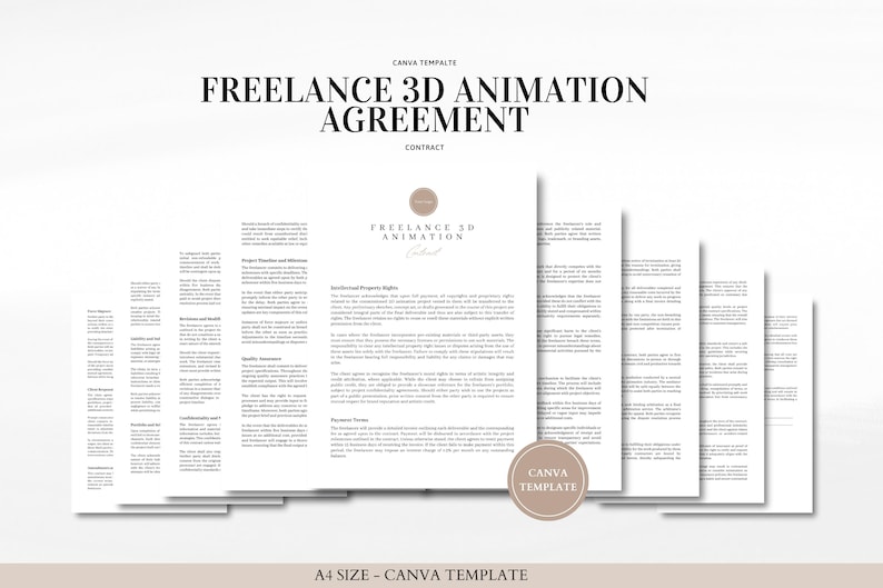 Freelance 3D Animation Contract Template Edit in Canva - Video ...