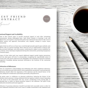 Best Friend Contract Canva Template Personalized Friendship Agreement ...