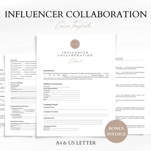 Influencer Collaboration Agreement Template Professional Contract for ...