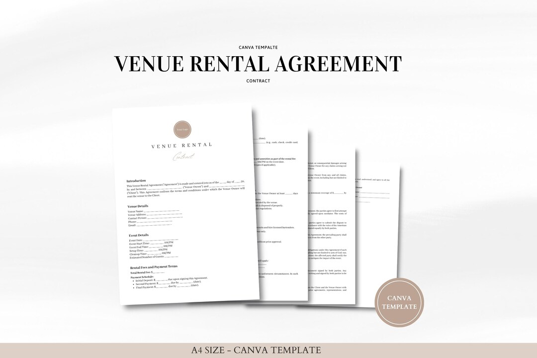 Venue Rental Agreement Template - Professional Contract for Event Space ...