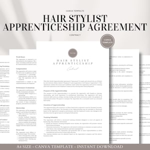 Hair Stylist Apprenticeship Agreement Template | Comprehensive Training ...