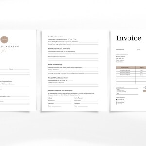 Party Planning Form and Bonus Invoice Template Customizable Canva ...
