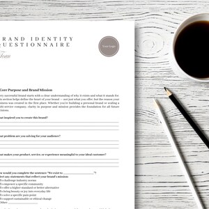 Brand Identity Questionnaire Template Editable Client Discovery Form ...