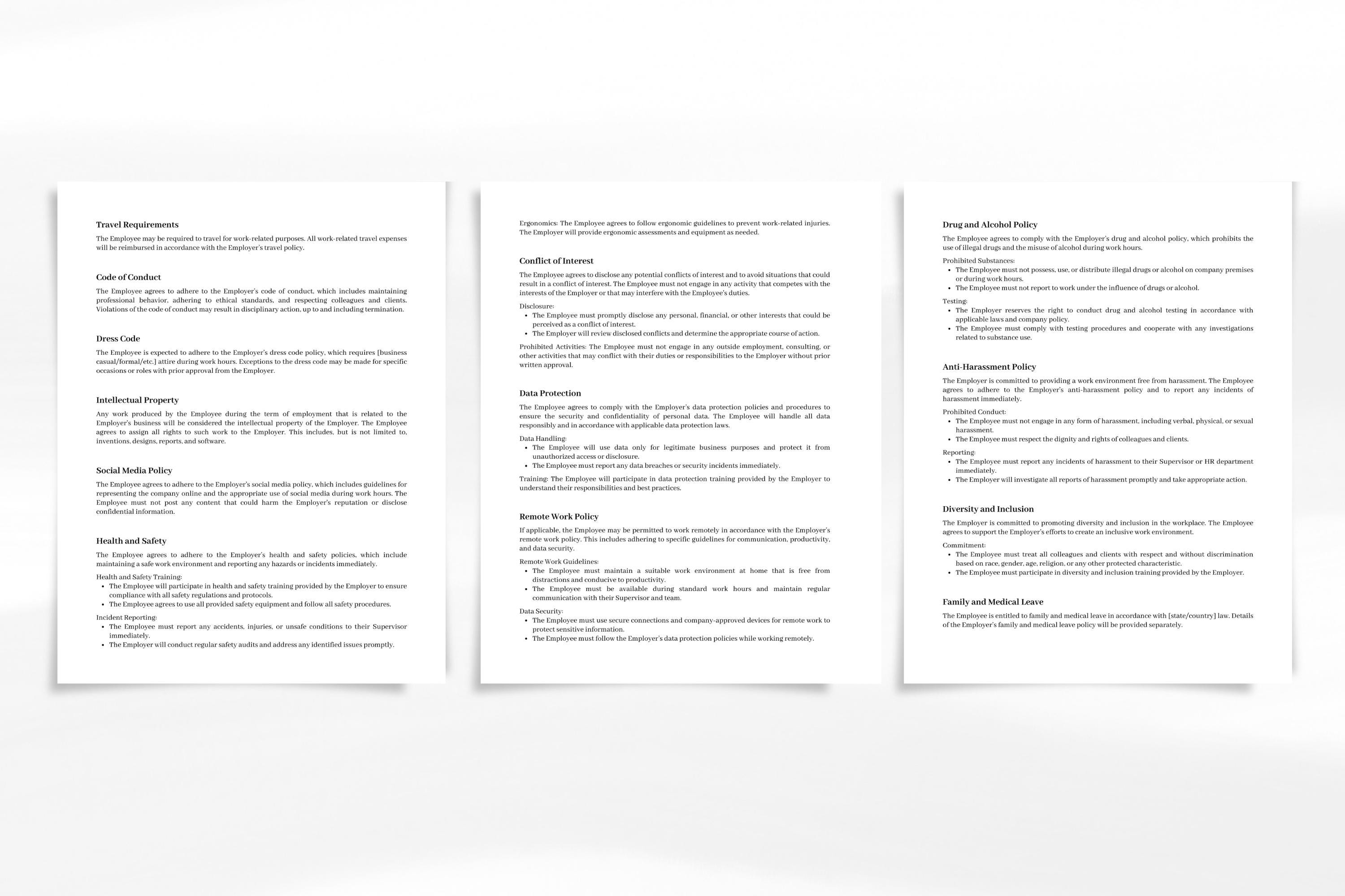 Employment Contract Template Download & Customize Legal Agreement - Etsy