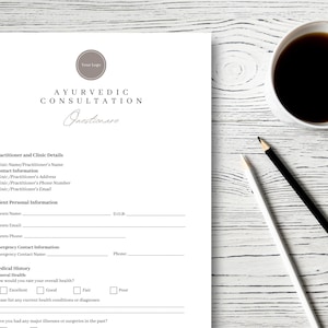 Ayurveda Client Intake Form and Questionnaire - Professional Template ...