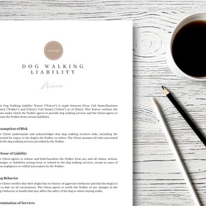 Dog Walking Liability Waiver Canva Template | Editable in Canva ...