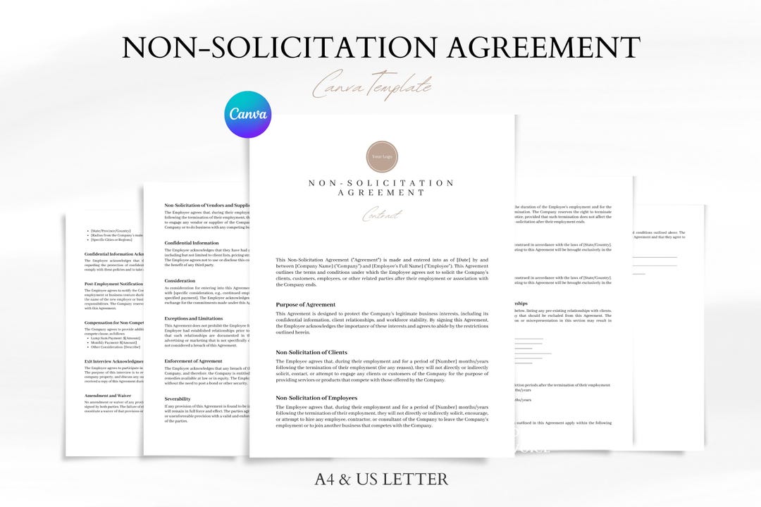 Non-solicitation Agreement Template Editable Canva Template ...