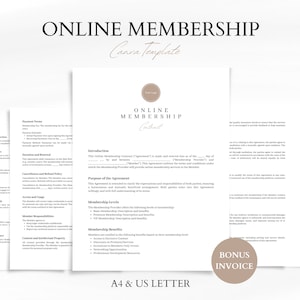 Online Membership Contract Template Professional and Customizable ...