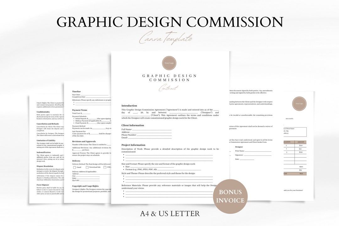 Graphic Design Commission Agreement Template Professional Contract for ...