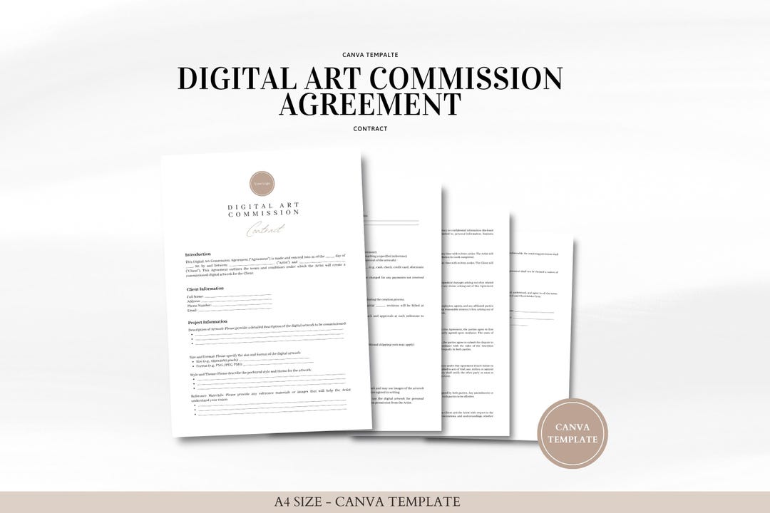 Digital Art Commission Agreement Template - Professional Contract for ...