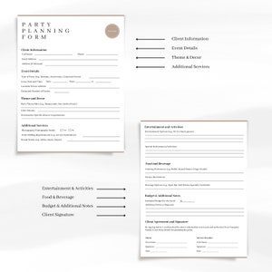 Party Planning Form and Bonus Invoice Template Customizable Canva ...