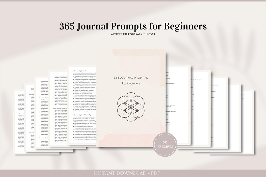 365 Journal Prompts for Beginners Digital PDF Download Daily Guided ...