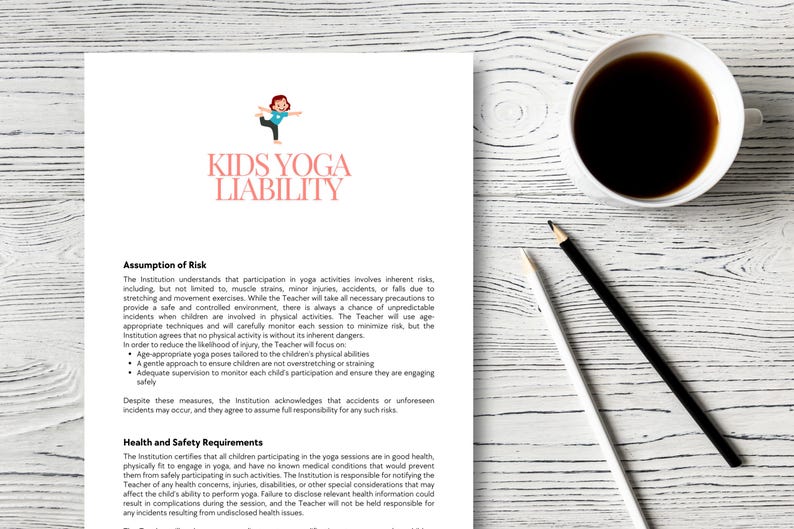 Kids Yoga Waiver Template | Liability Release Form for Schools ...