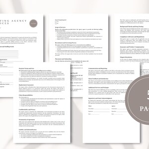 Staffing Agency Contract Template | Editable Canva Template | Professional Staffing Services ...