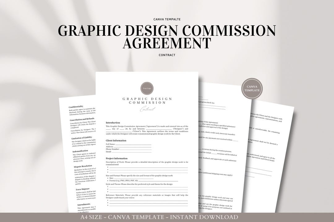 Graphic Design Commission Agreement Canva Template - Professional ...