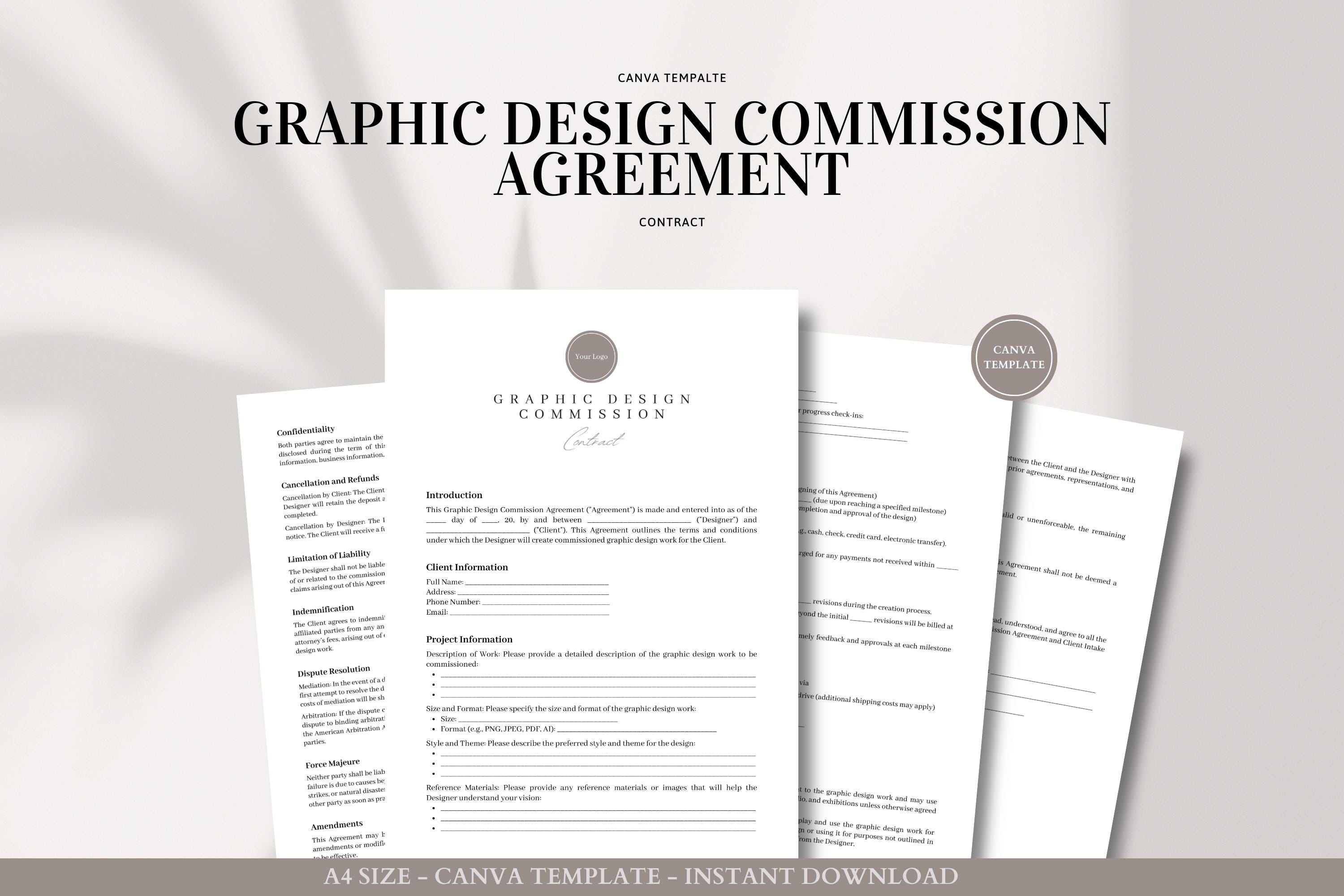 Graphic Design Commission Agreement Canva Template - Professional ...