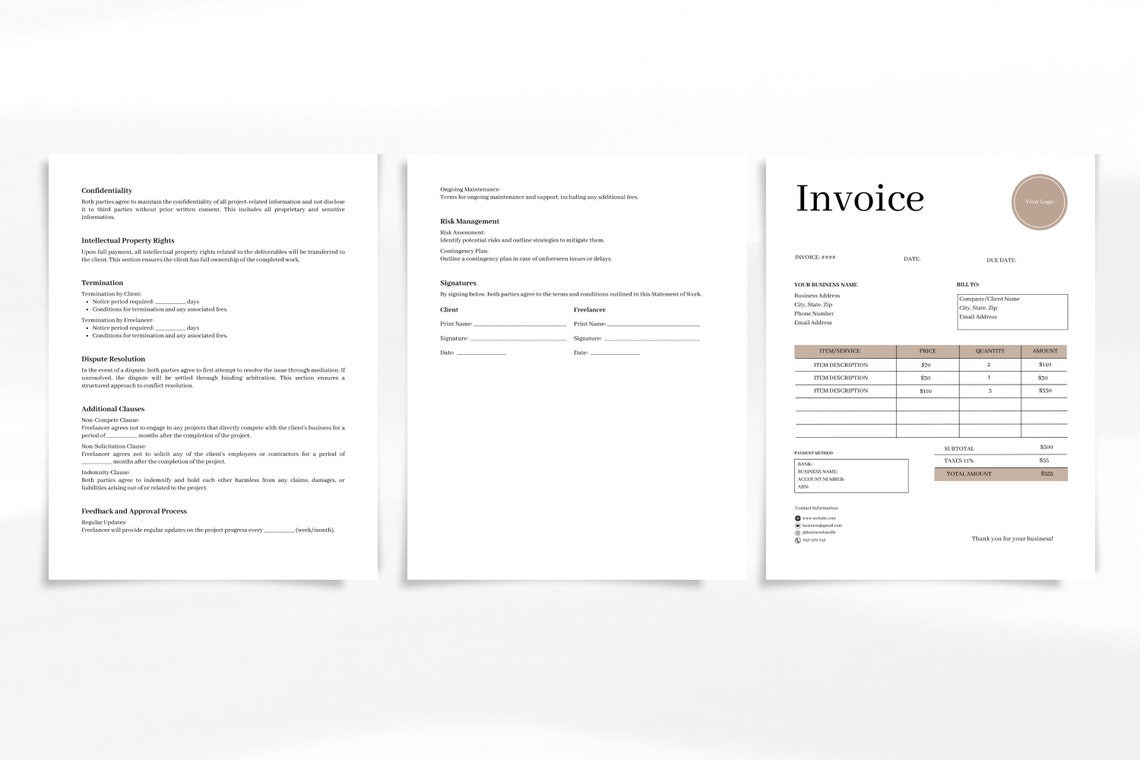 Statement of Work SOW Template for Freelancers Professional and ...