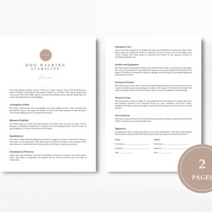 Dog Walking Liability Waiver Canva Template | Editable in Canva ...