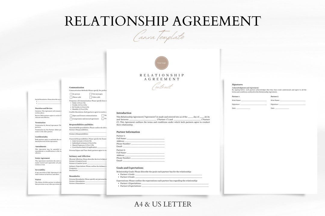 Relationship Agreement Template Professional and Personal Contract for ...