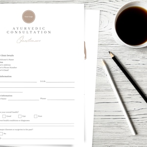 Ayurveda Client Intake Form and Questionnaire Professional Template for ...