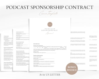 Podcast Co-host Agreement Professional and Customizable Digital ...