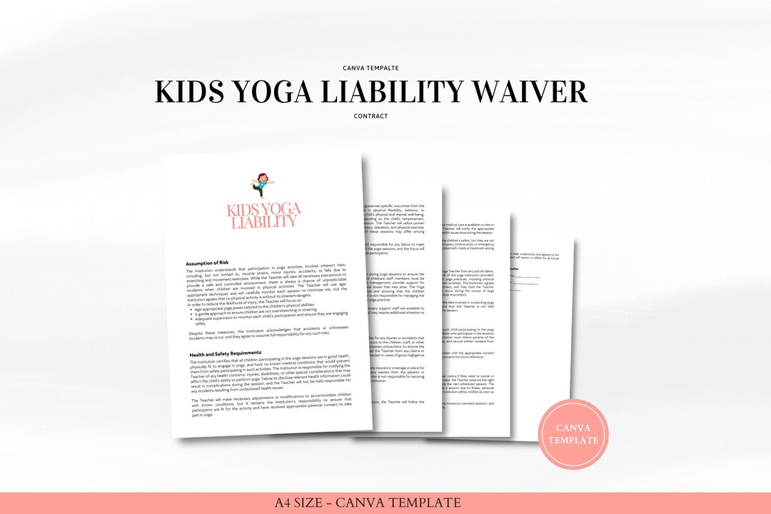 Kids Yoga Waiver Template | Liability Release Form for Schools ...