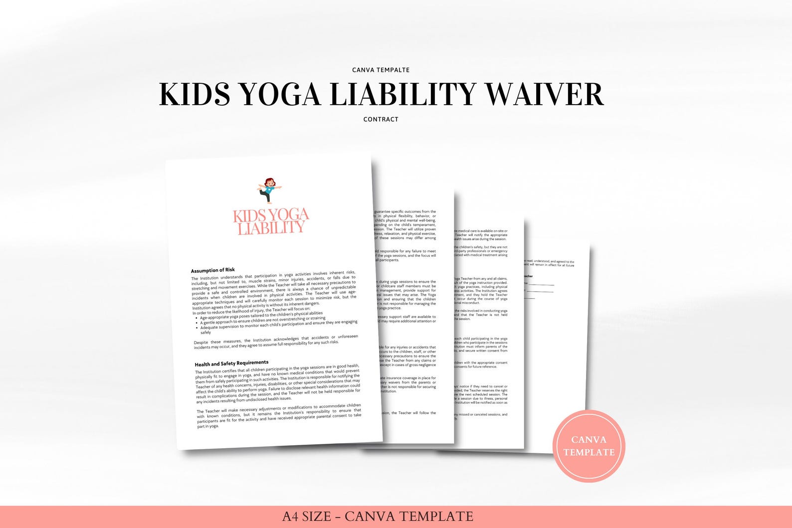 Kids Yoga Waiver Template | Liability Release Form for Schools ...