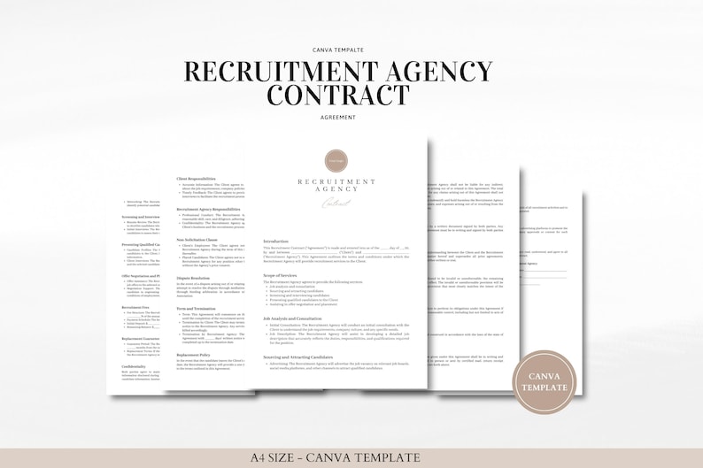 Recruitment Contract Template | Professional and Customizable Agreement ...