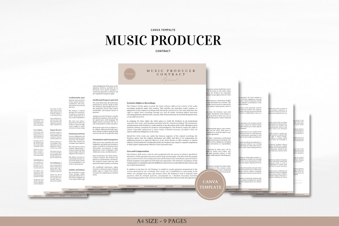 Music Producer Contract Template for Artists and Producers ...