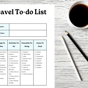 Editable Travel To-do List Template Word Document Plan Your Trip With ...