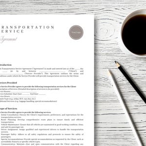 Transportation Service Agreement Editable Contract Template Client ...