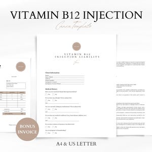 Vitamin B12 Injection Consent and Liability Form Editable Medical ...