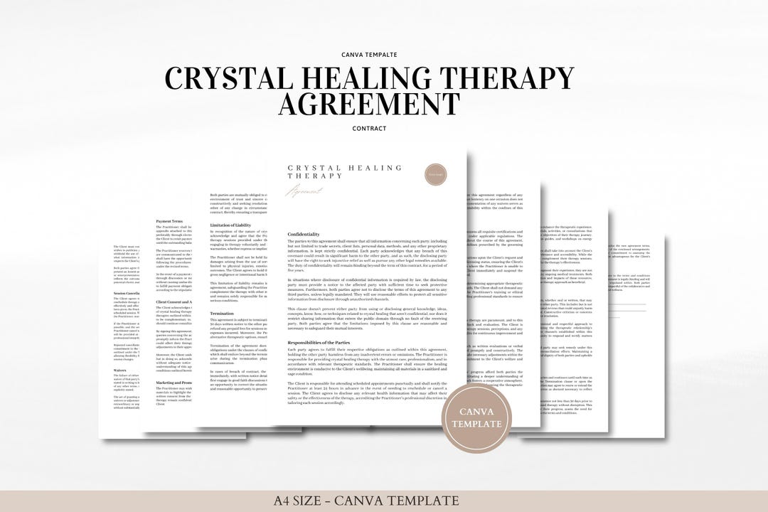 Crystal Healing Therapy Agreement Template for Practitioners and ...