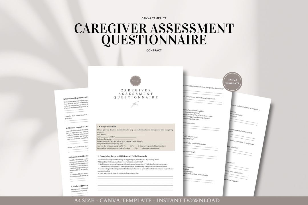 Caregiver Assessment Questionnaire | In-depth Intake Form for Family ...