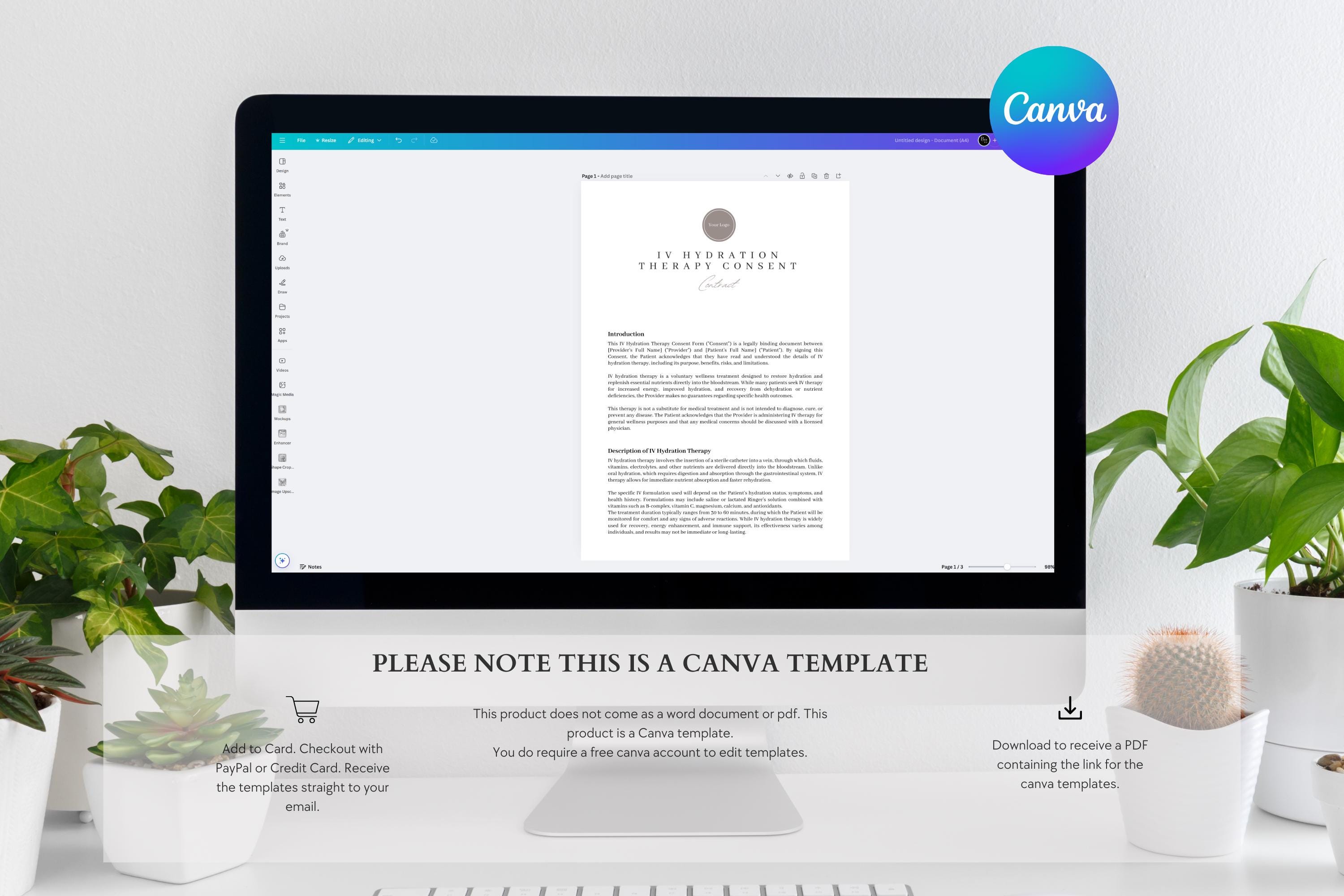 IV Hydration Therapy Consent Form Template Medical Treatment Agreement ...