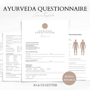 Ayurveda Client Intake Form and Questionnaire Professional Template for ...