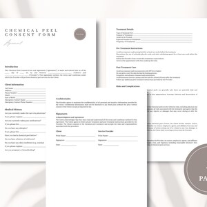 Chemical Peel Consent Form and Agreement Canva Template - Professional ...