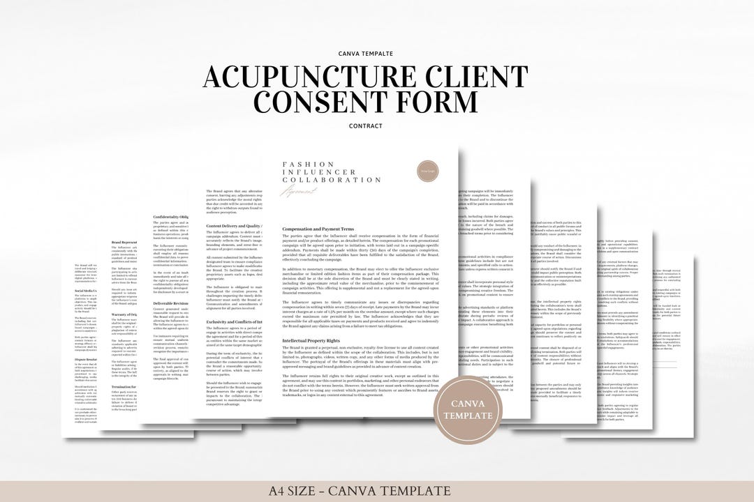 Acupuncture Client Consent Form Canva Template for Practitioners ...